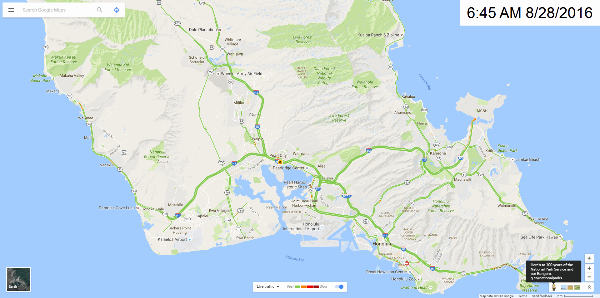 Oahu Sunday Traffic Maps