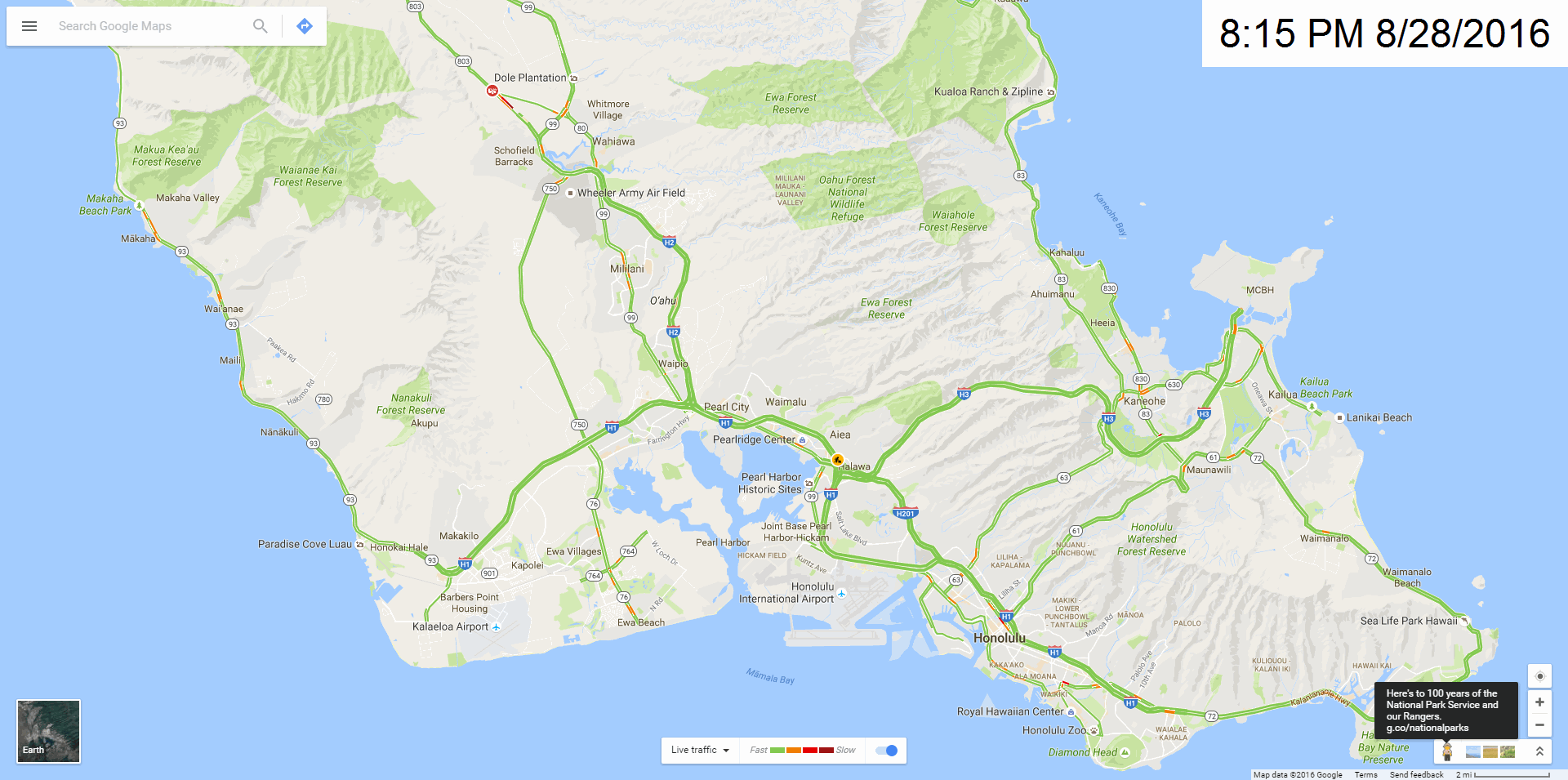 Oahu Sunday Traffic Maps